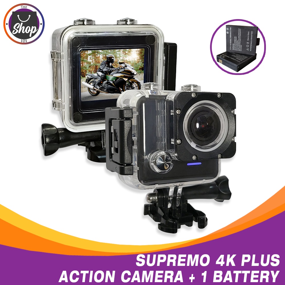 Supremo 4K Plus Action Camera WiFi Ultra HD (Original) + 1 Extra ...
