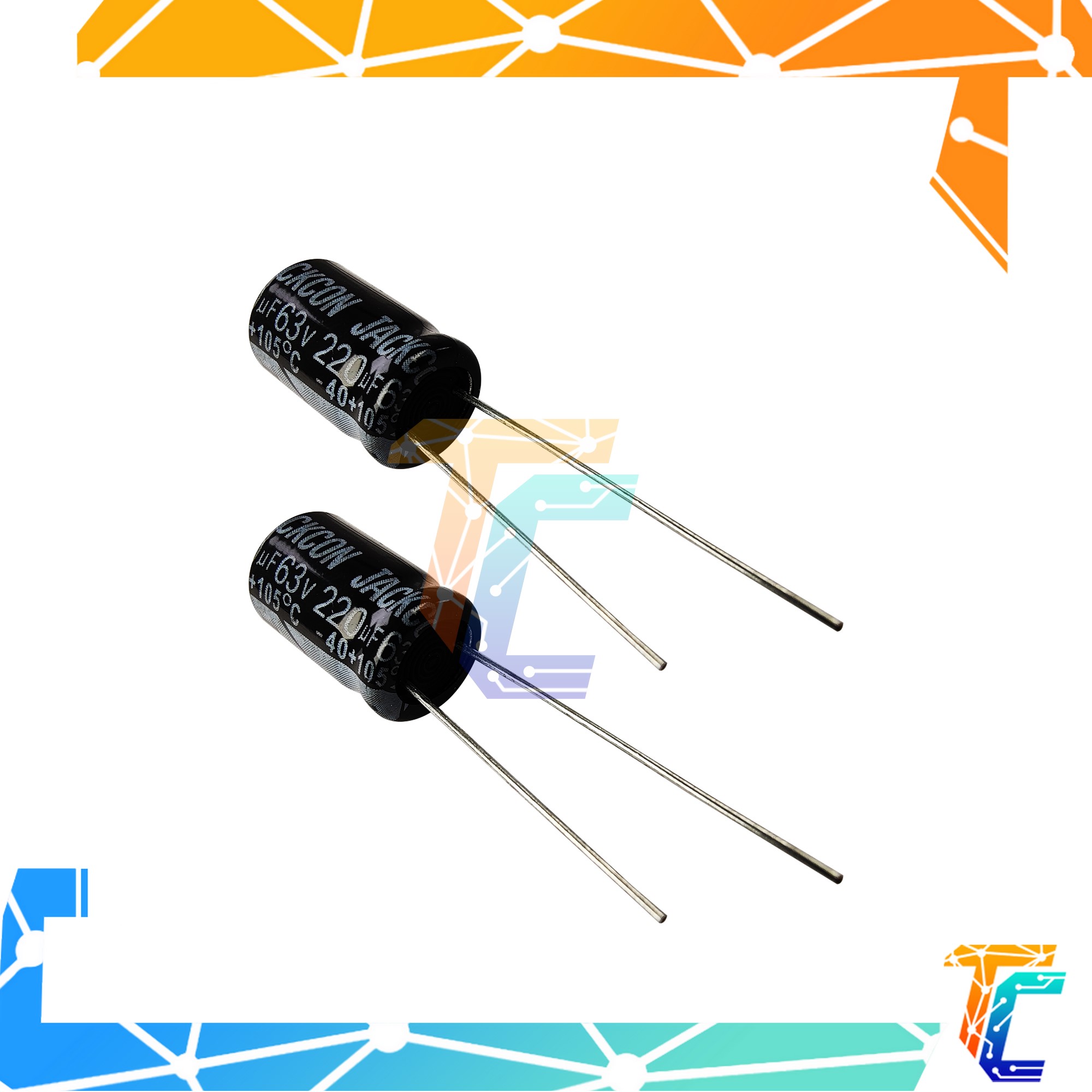 original 2pcs 220uf 63v capacitor Aluminum Electrolytic Capacitor High ...