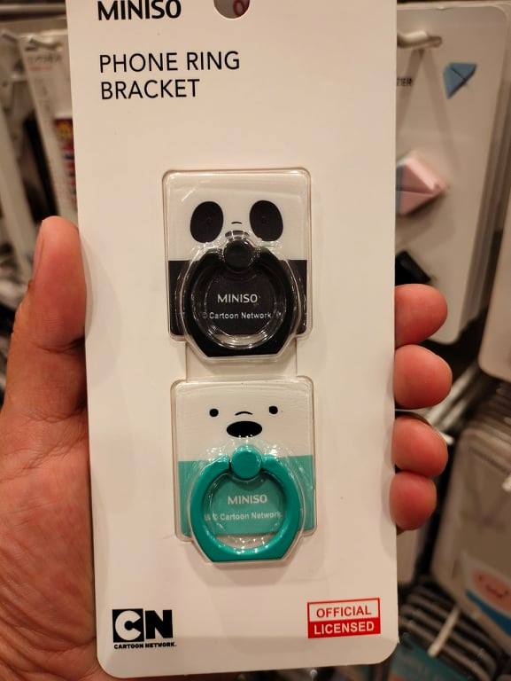 Miniso We Bare Bears Smile Ring Bracket 2 Pack Ring Stand Bracket Phone ...