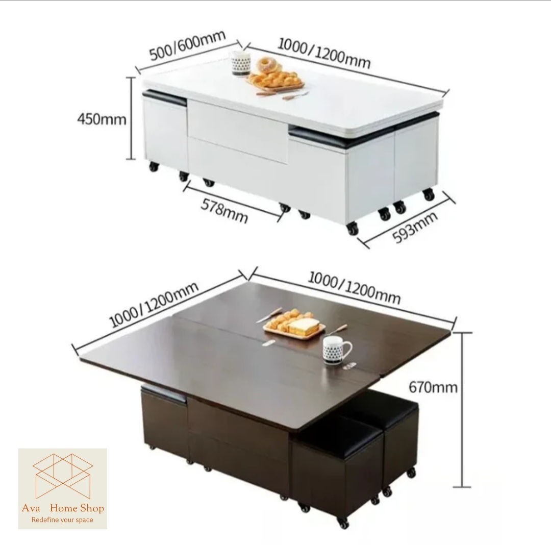 Expandable center Table, Smart Table, Coffee Table made from marine plywood | Lazada PH