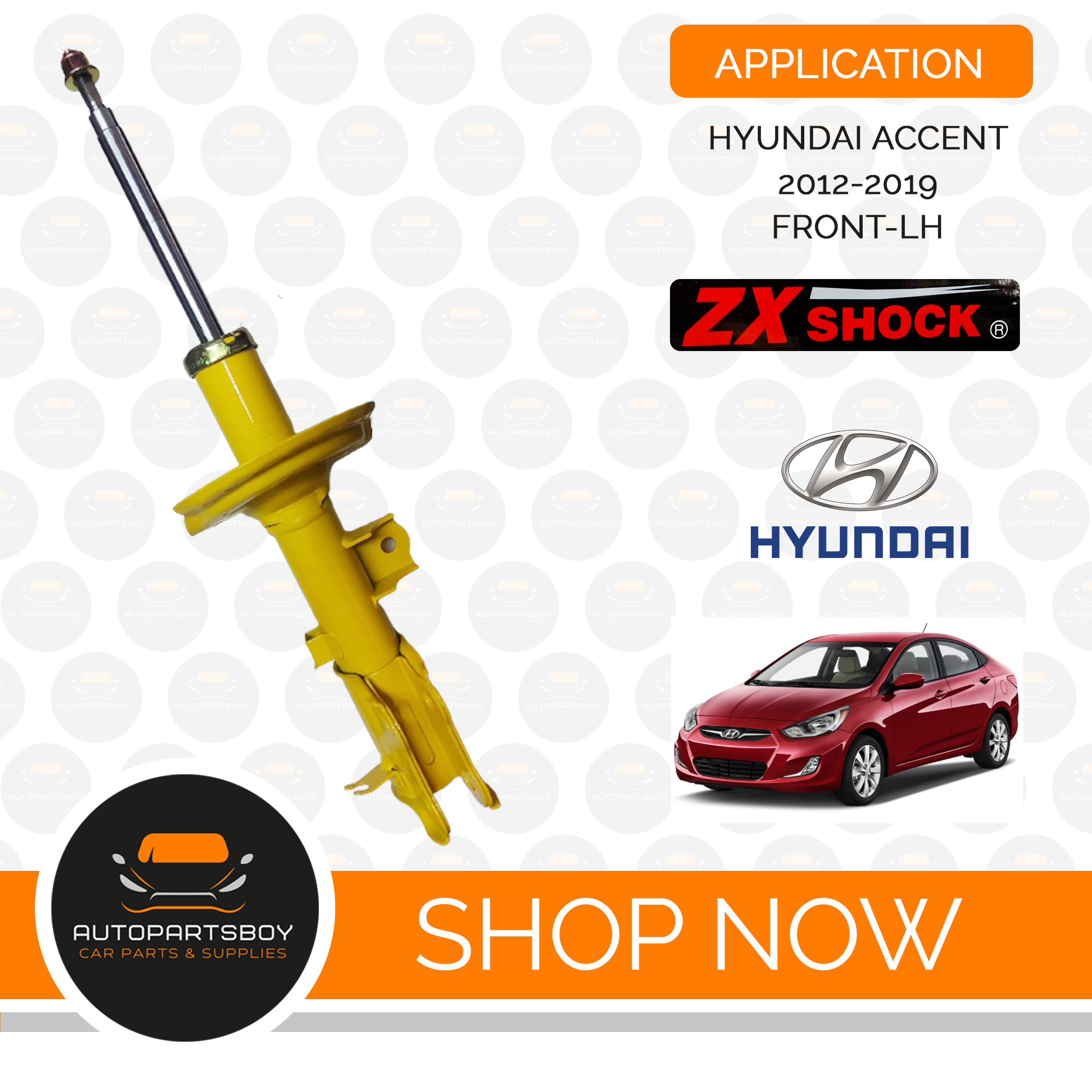 ZX SHOCK ABSORBER FOR HYUNDAI ACCENT 2012-2019 GAS TYPE FRONT LH ONLY ...