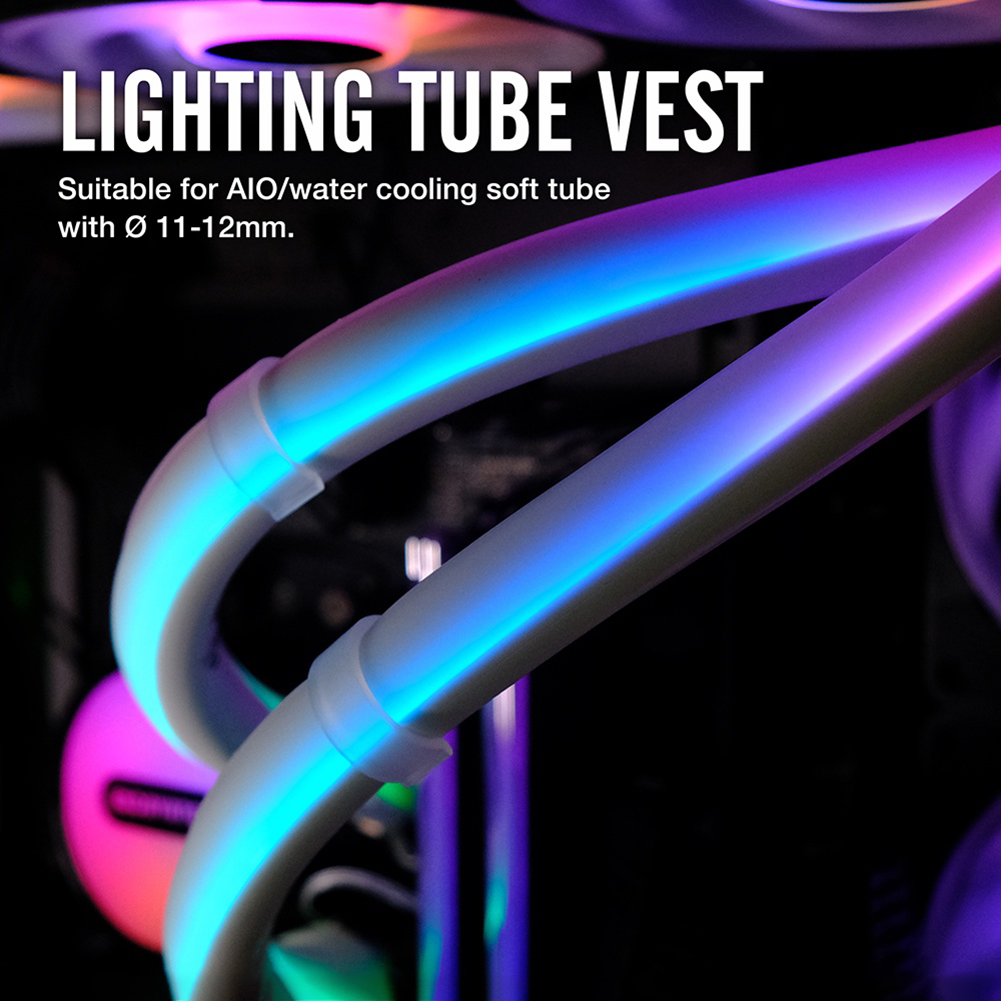 2PCS ARGB Soft Tube CPU Liquid Cooler 5V 3PIN ARGB LED Tube Sleeve ...