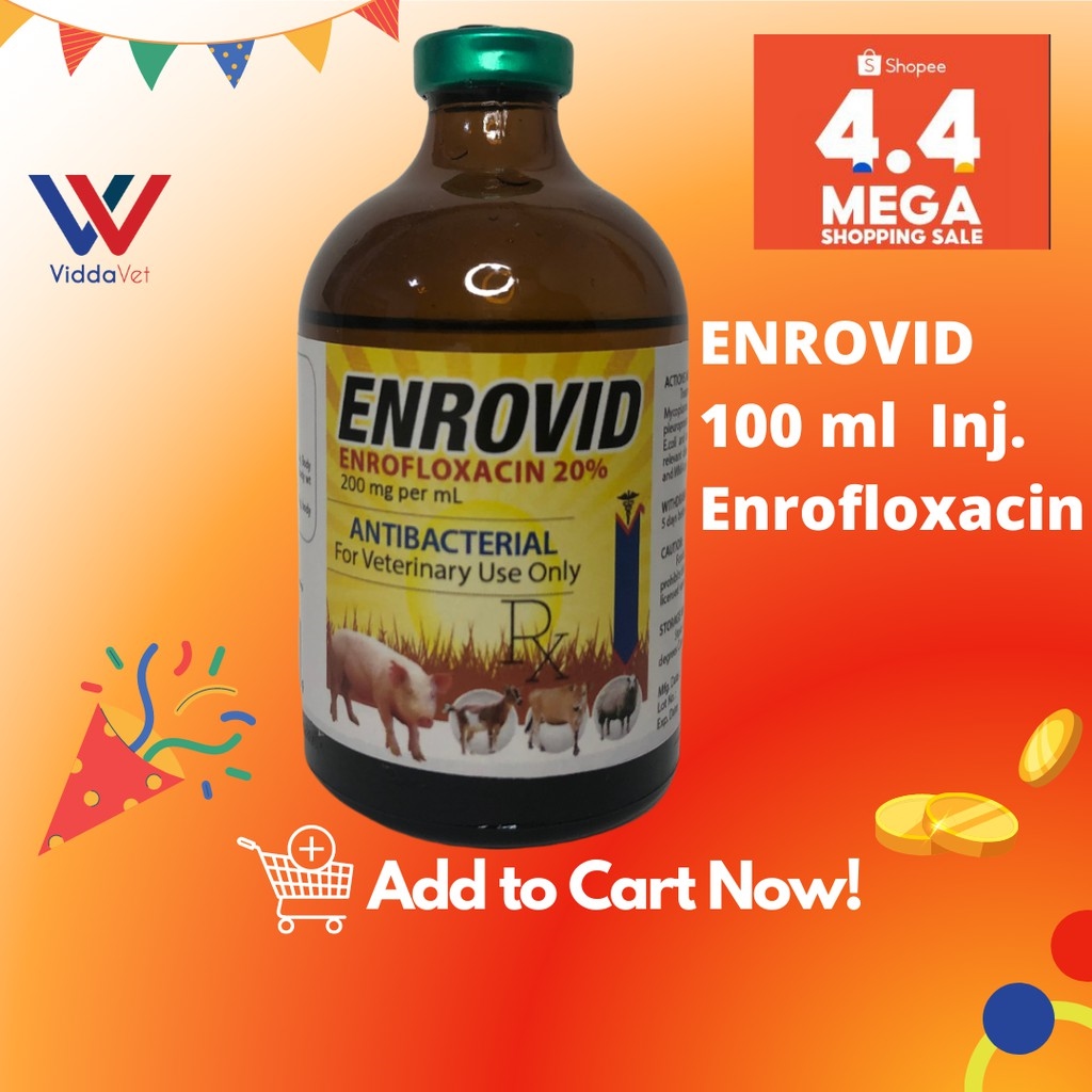 Viddavet Enrovid 20 ml for pets livestock cattle pig swine sheep goat ...