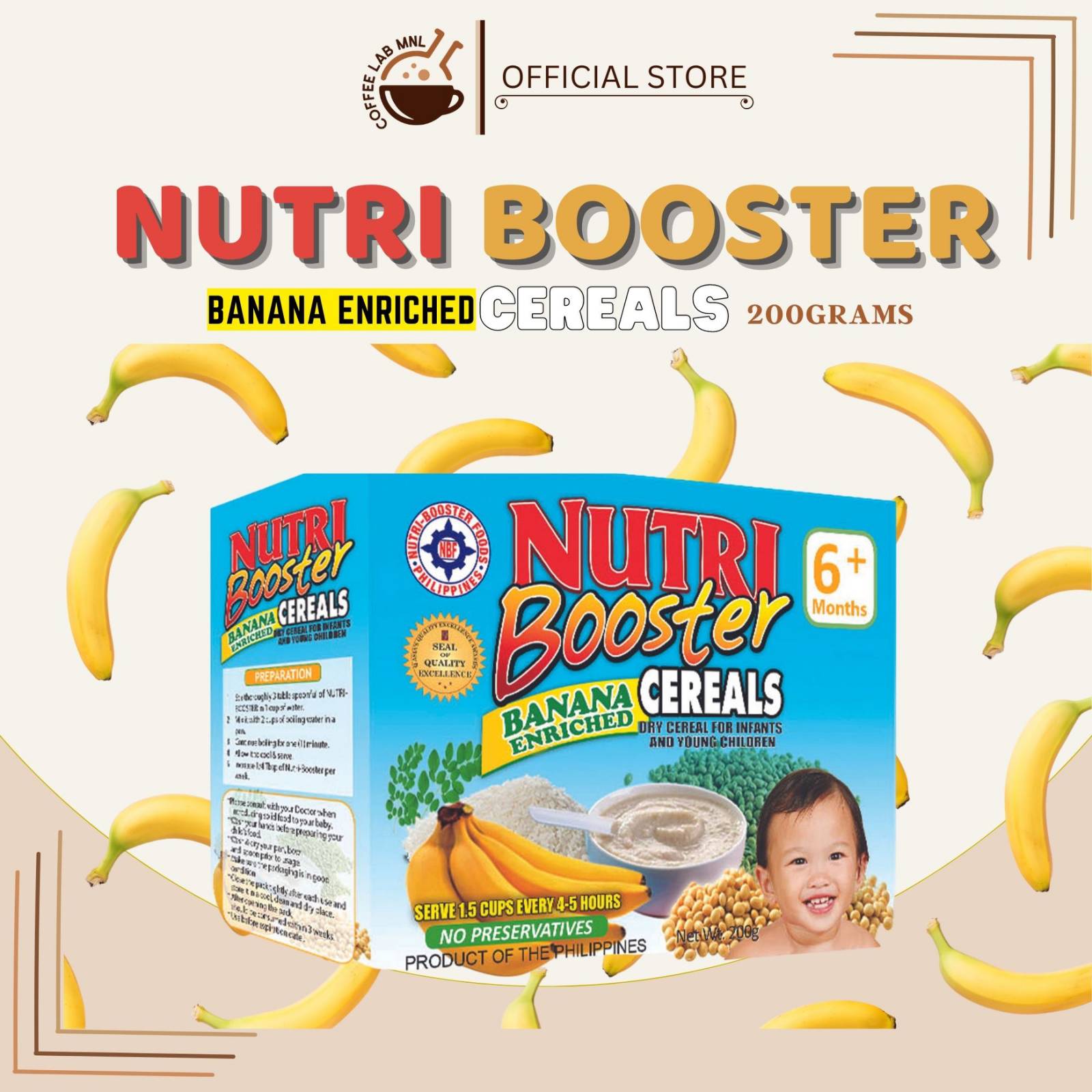 Coffee Lab Ph NUTRI BOOSTER BANANA 200GRAMS BABY PORRIDGE, PUREE ...