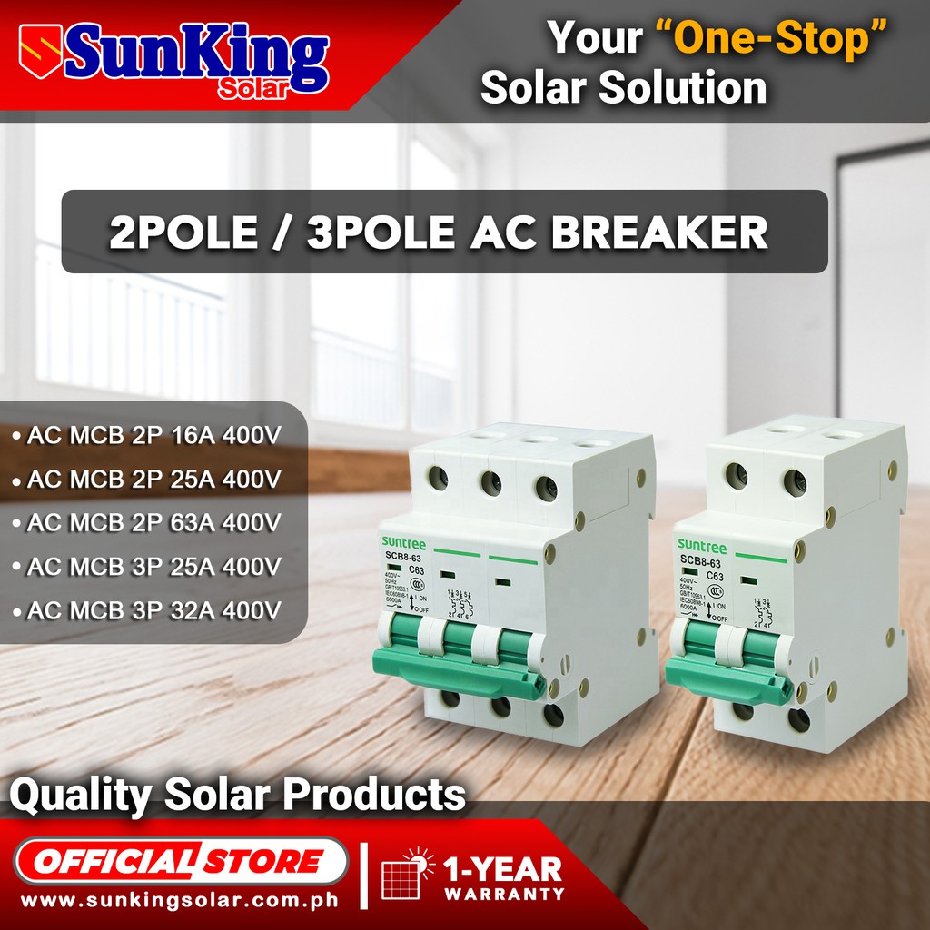 Suntree AC Circuit Breaker 2pole 3pole Miniature Din Rail Mount 3-phase ...