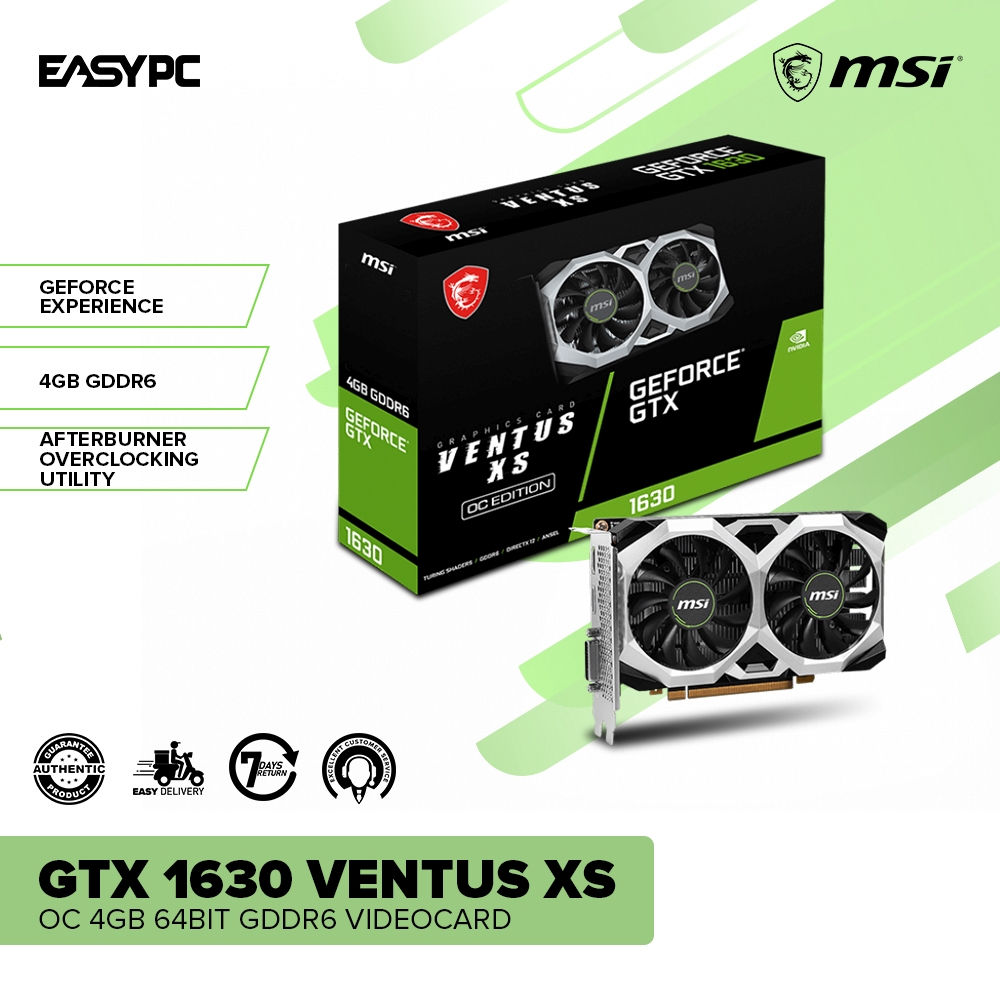 EasyPC | MSI GTX 1630 VENTUS XS OC 4gb 64bit GeForce Experience 4GB GDDR6 Afterburner ...
