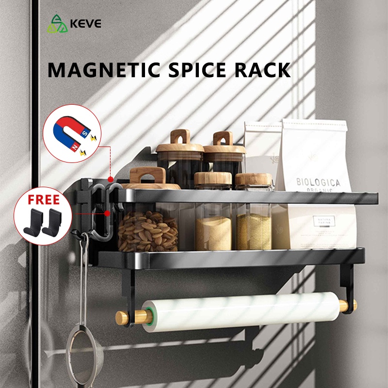 KEVE Magnetic Side Refrigerator Rack Ref Organizer Storage Condiment ...