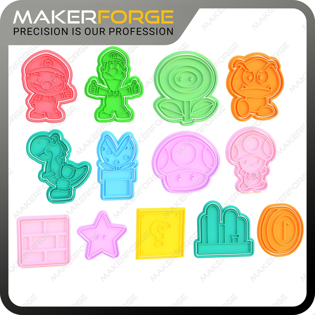 Super Mario Cookie Cutter Fondant Cutter Clay Cutter Collection | Mario ...