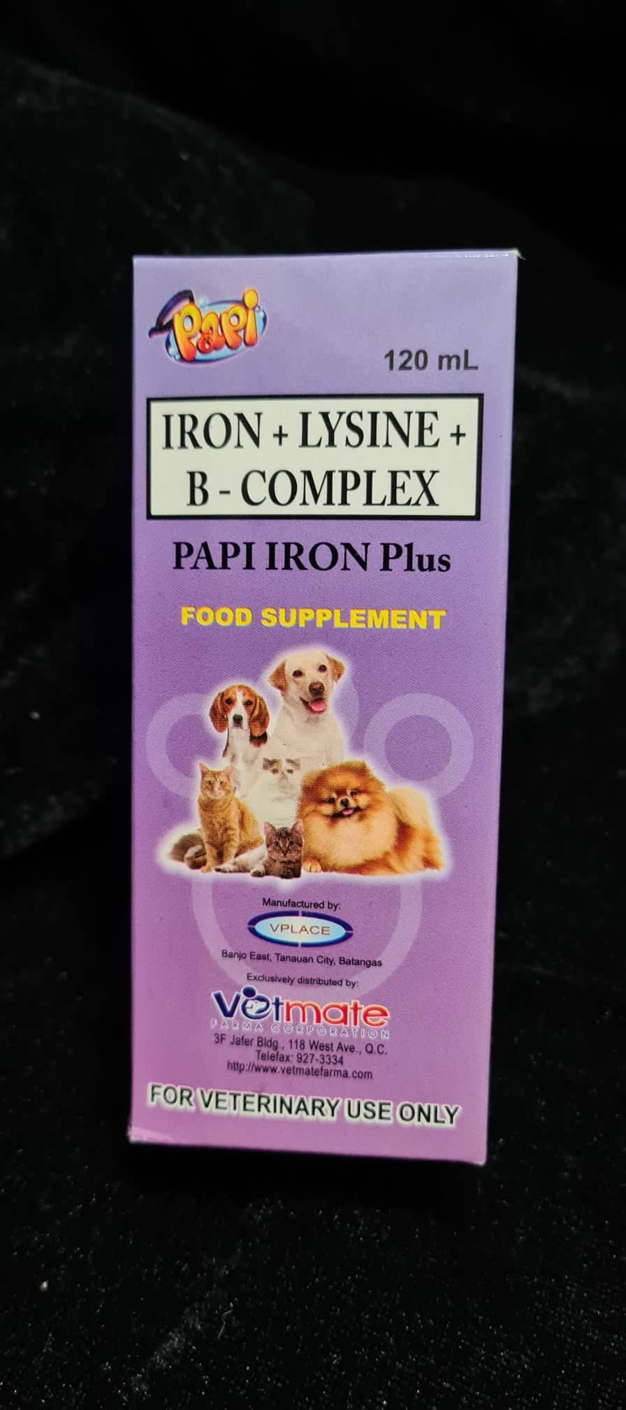 120ml.PAPI IRON PLUS iron +lysine+B-complex for all types of dog and ...