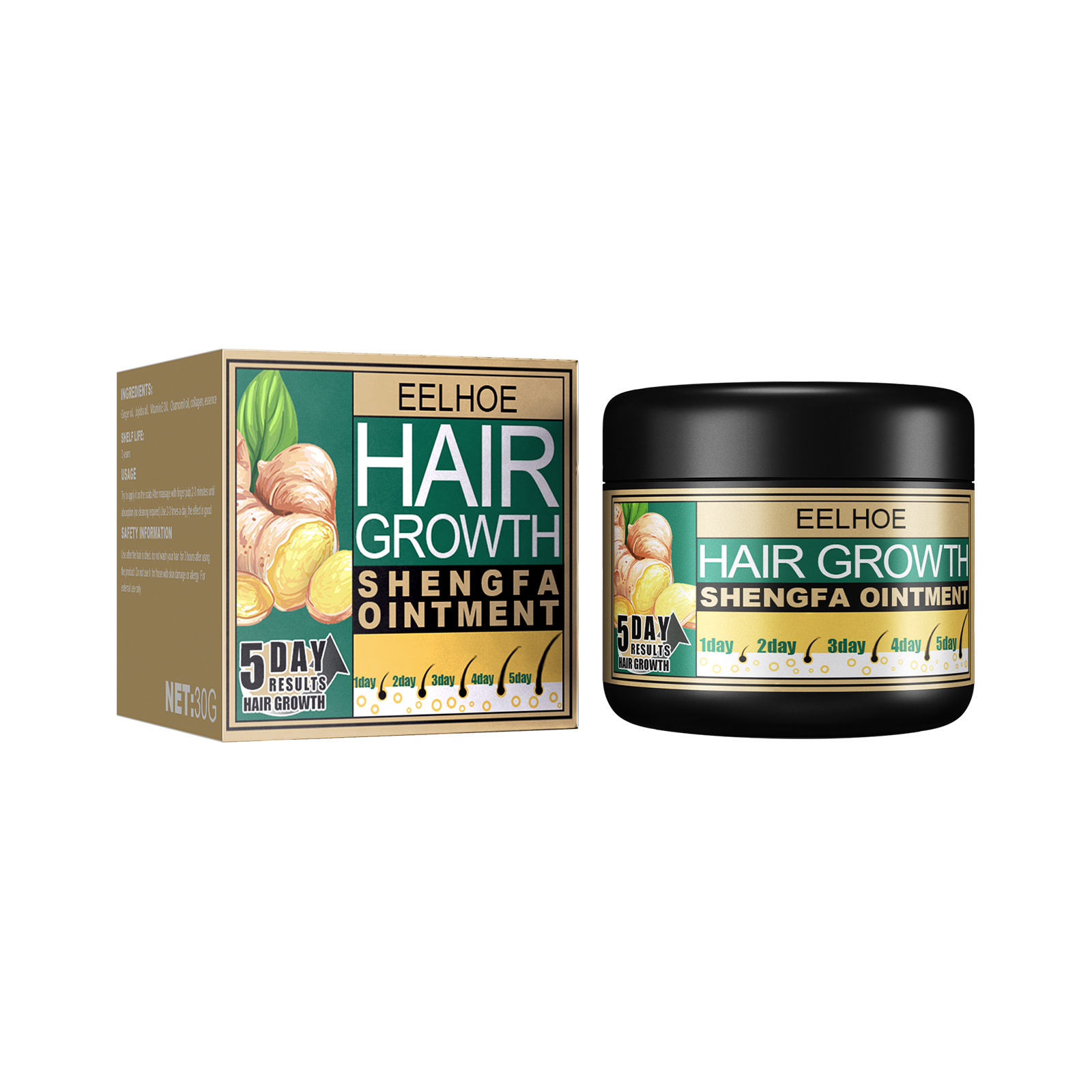 EELHOE Moroccan Ginger Hair Growth Cream 30g Hair Grower Ointment Fast ...