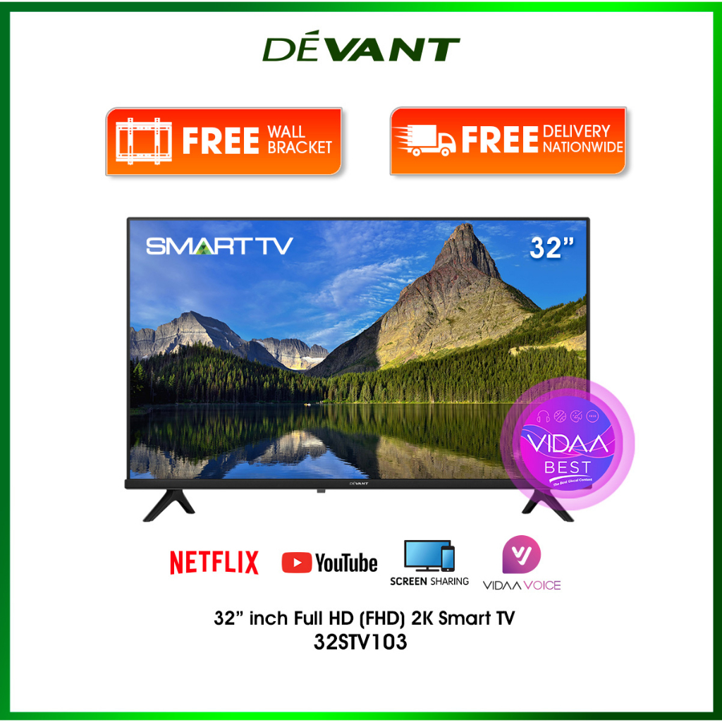 DEVANT 32STV103 32 inch HD Ready Smart TV - Netflix, YouTube and FREE ...