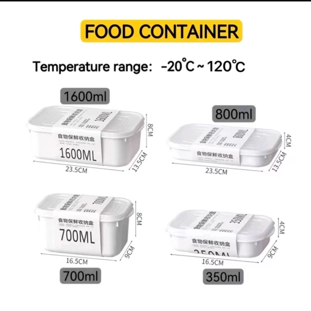 Plastic Food Container PP Lunch Box Plastic Disposable Meal Prep ...