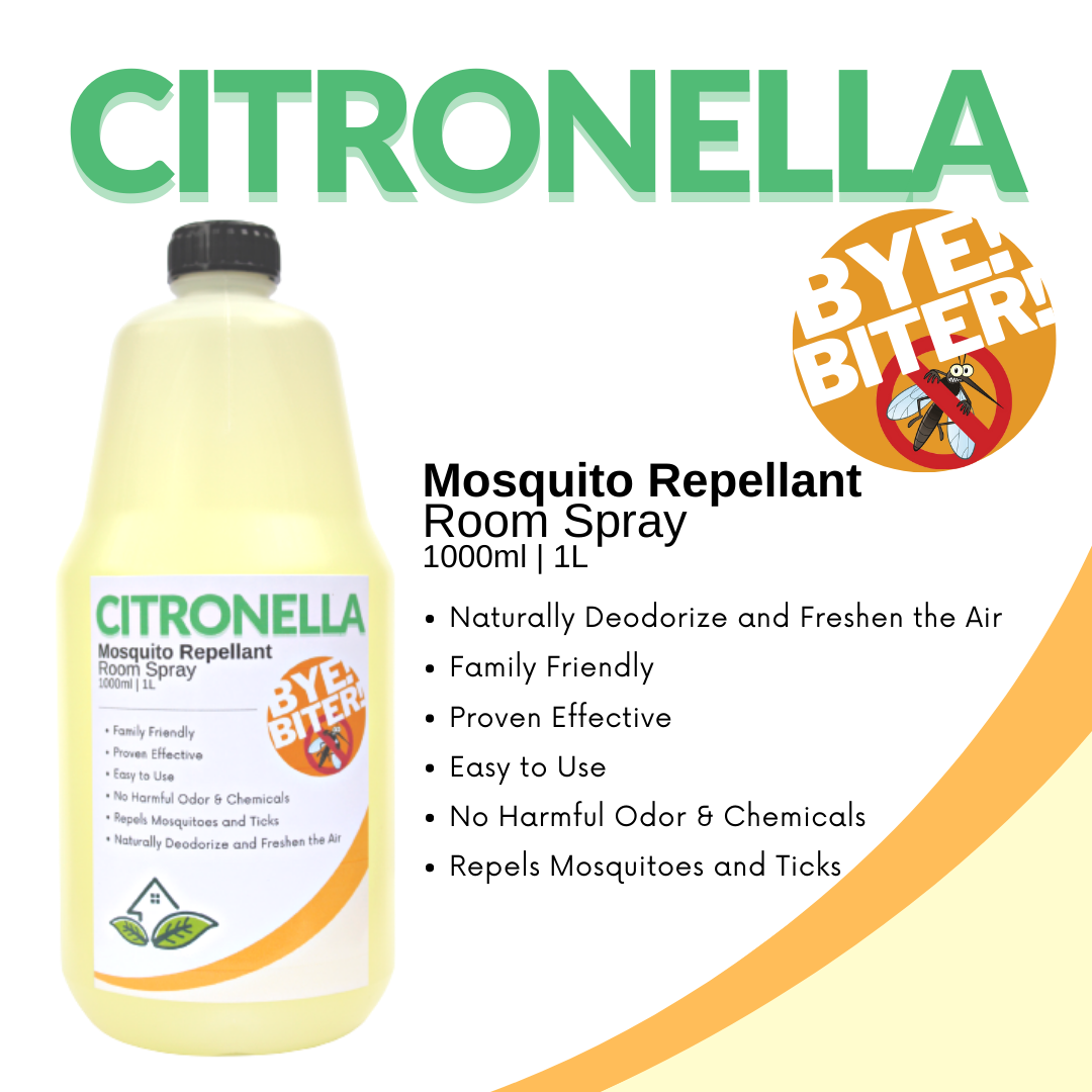 ORGANIC CITRONELLA 1 Liter (1000ml) Anti Mosquito Room and Body Spray ...