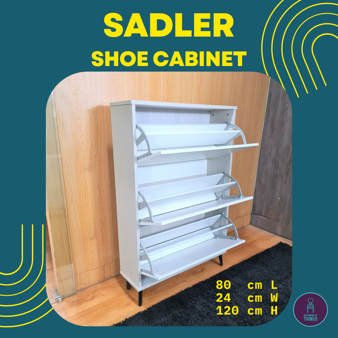 SADLER 80 X 24 X 120 CM Slim Flip Shoe Rack Fully Covered Cabinet ...