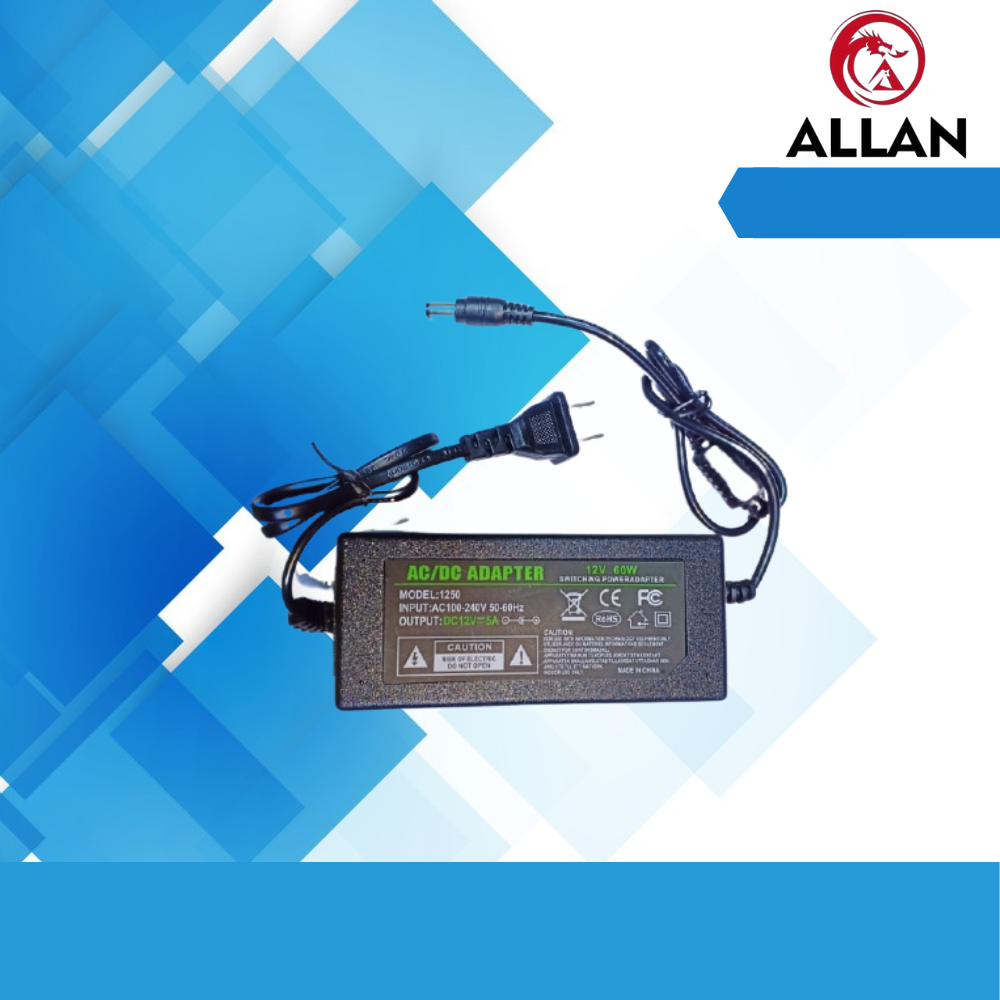Allan SWITCHING POWER ADAPTER AC/DC ADAPTER 1250 /INPUT: AC100-240V 50 ...