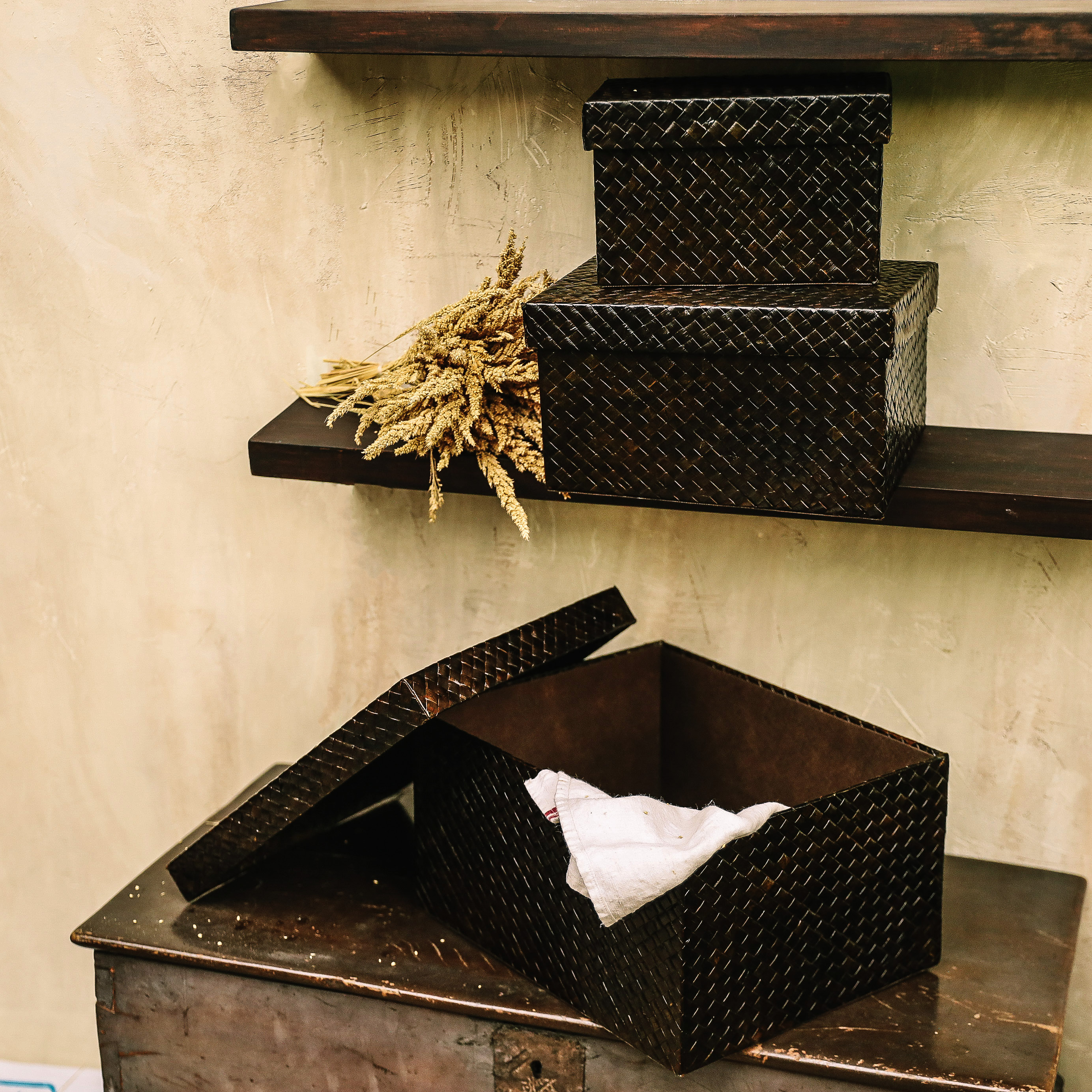 Plain Pandan Storage Box with Lid/Stackable and Multifunctional ...