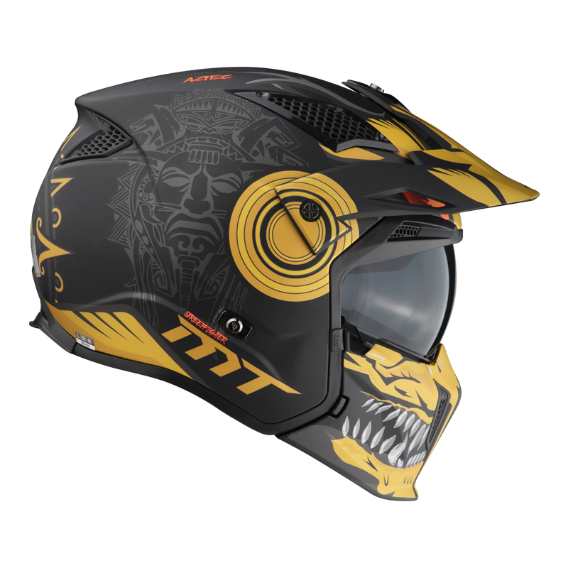 MT Helmets Dual Sports STREET FIGHTER G AZTEC (FREE Clear Visor ...