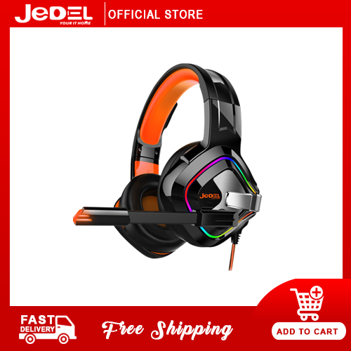 JEDEL GH-201 RGB GAMING STEREO HEADSET/BRAIDED CABLE/ W/ MIC 3.5MM ...