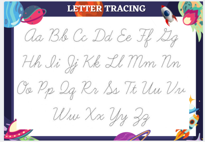 LAMINATED CURSIVE LETTER ALPHABET TRACING ACTIVITY WORKSHEET | CURSIVE ...
