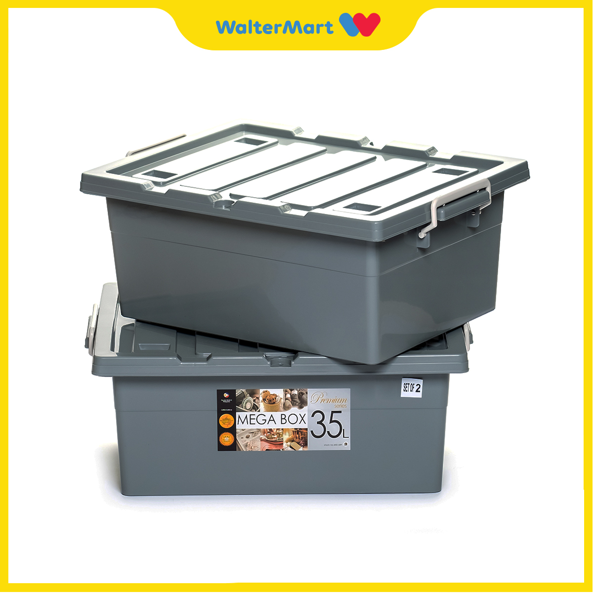 MEGABOX 100% Authentic 35L Storage Box Gray MG-689 2pcs | Lazada PH