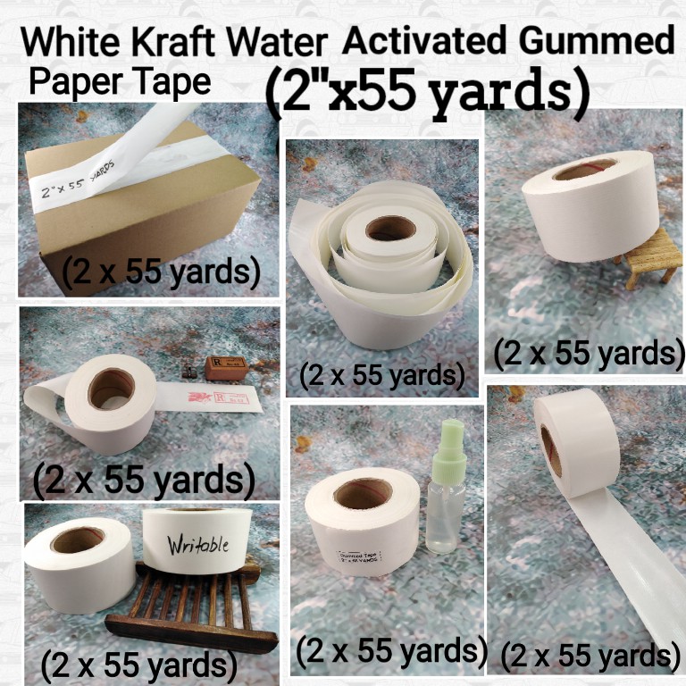 White Kraft Water Activated Gummed Paper Tape (2'x 55 Yards) | Lazada PH