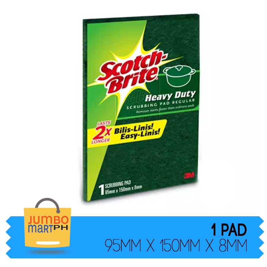 3M SCOTCH BRITE SCRUBBING PAD / REGULAR / 95MM x 150MM x 8MM | Lazada PH