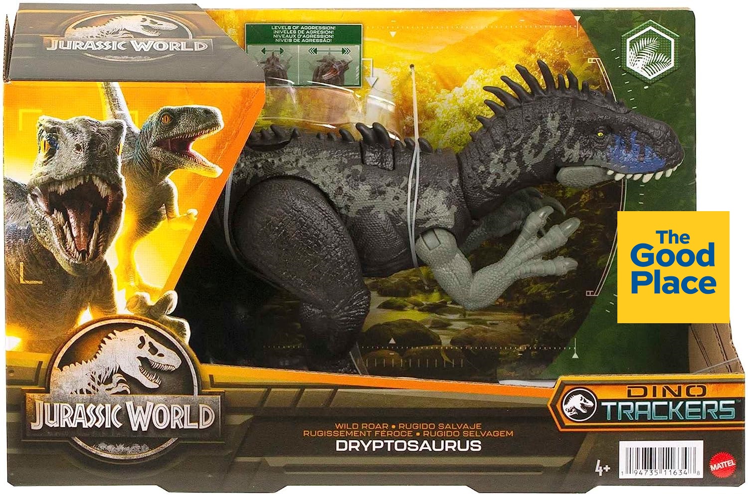 MATTEL Jurassic World Dominion Wild Roar Dryptosaurus Figure with Sound ...