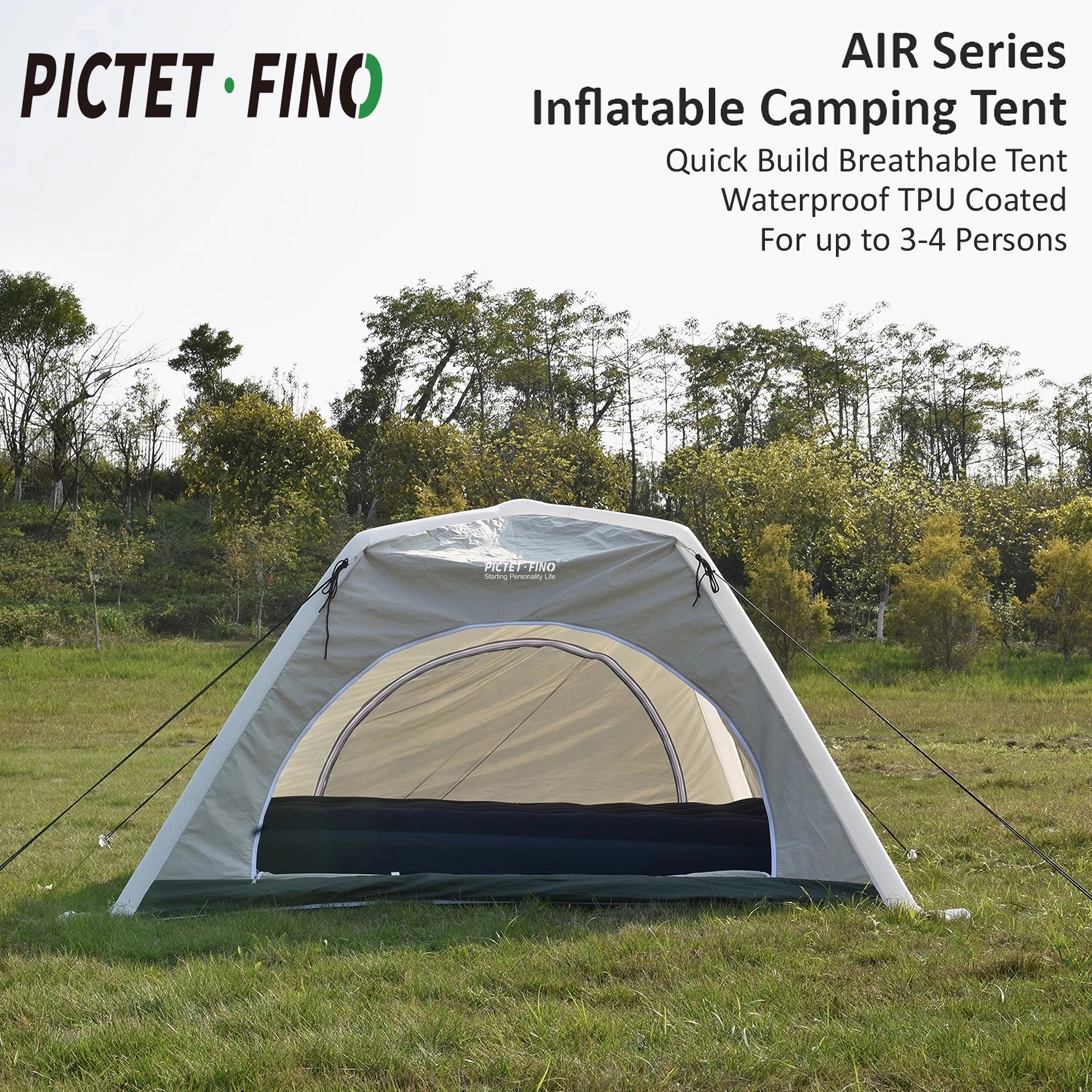 PICTET FINO Air Inflatable Automatic Camping Family Tent 3-4 Person ...
