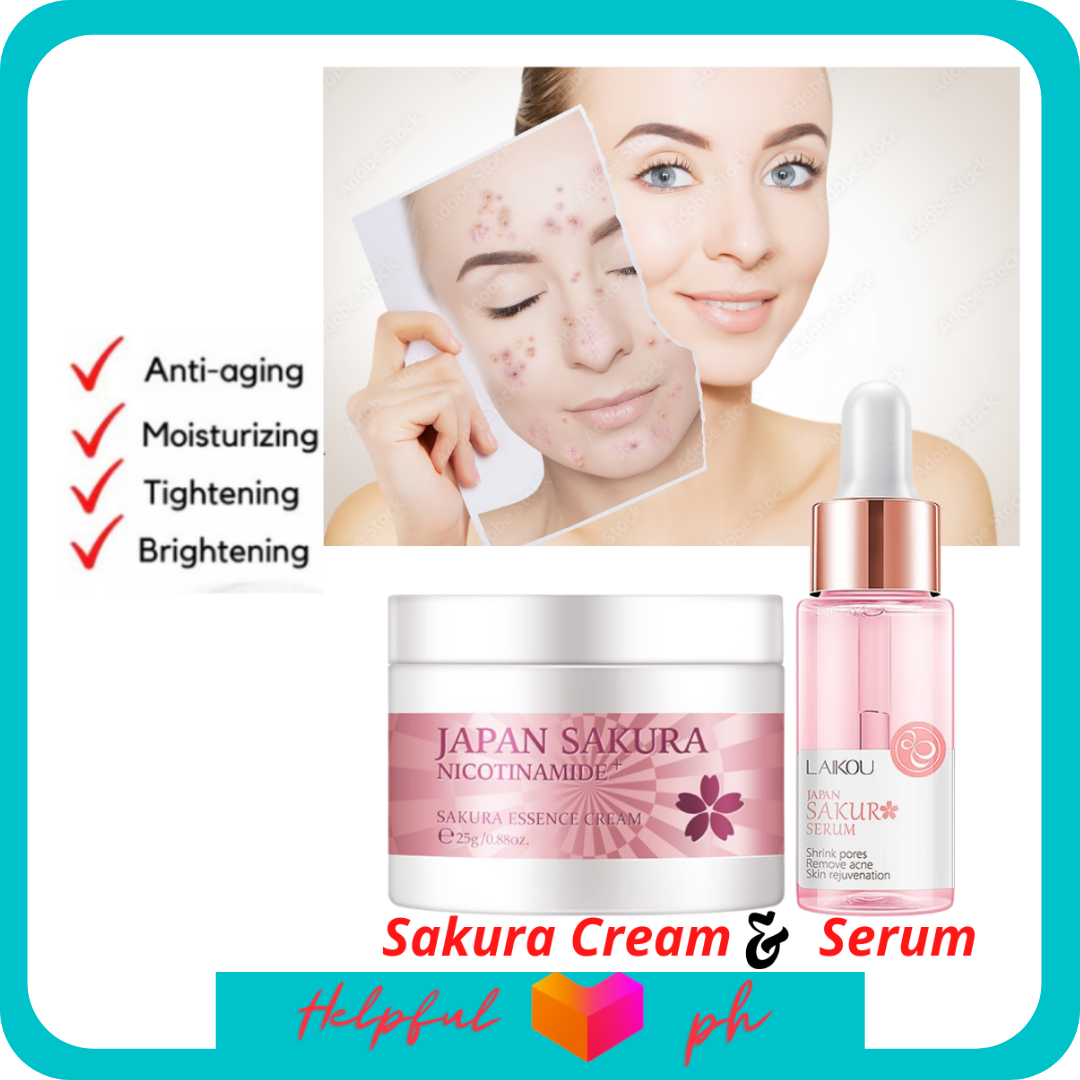 SALE AUTHENTIC Japan Sakura Skincare Set (Sakura Serum + Cream) For All ...