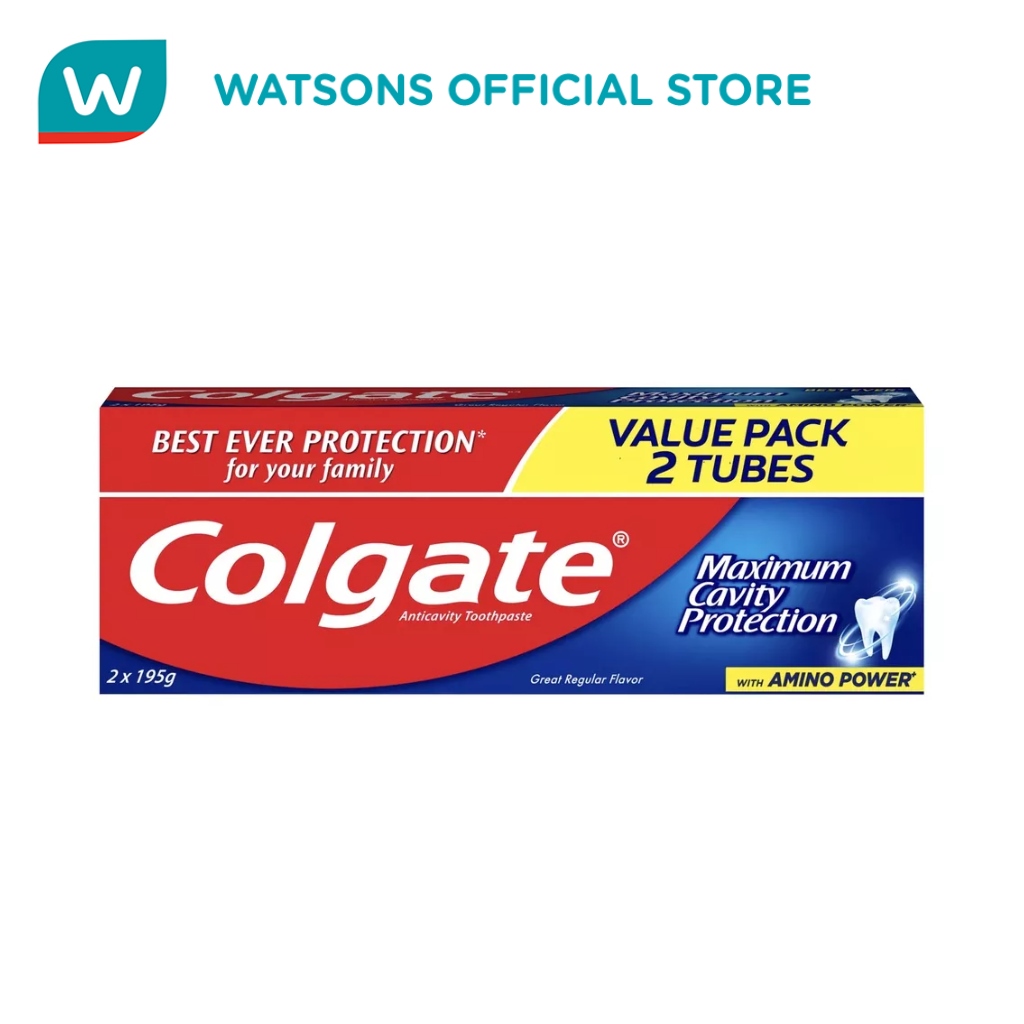 COLGATE Maximum Cavity Protection Regular Flavor Anti-Cavity Toothpaste 195g Twin Pack | Lazada PH