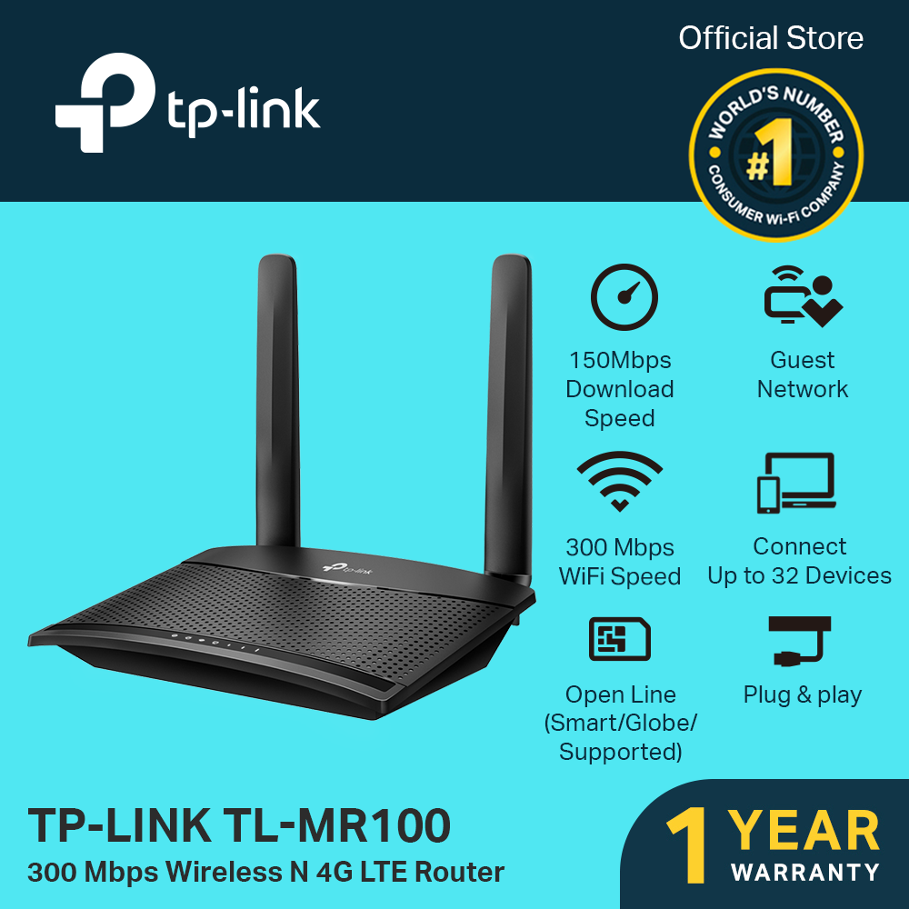 TP Link TL MR100 300 Mbps Wireless N 4G Openline LTE Router 4G WiFi TP Link TL MR100 300 Mbps Wireless N 4G Openline LTE Router 4G WiFi
