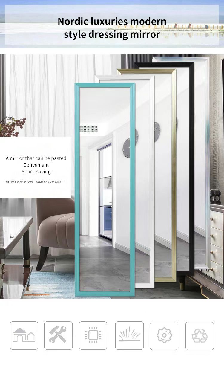 Full-Length Mirror/ Dressing Mirror/ Whole Body Door Mirror Pasted Style/ Nordic Luxuries Modern ...