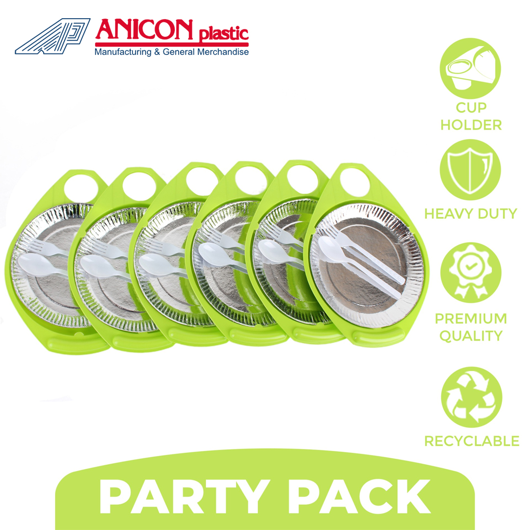 Aniware Premium Quality Party Pack Paper Plate Holder with Cup Holder ...