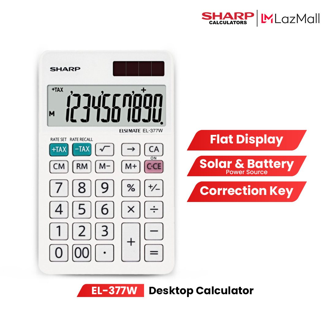 Sharp Handheld Calculator 10 Digit Display EL-377W | Lazada PH