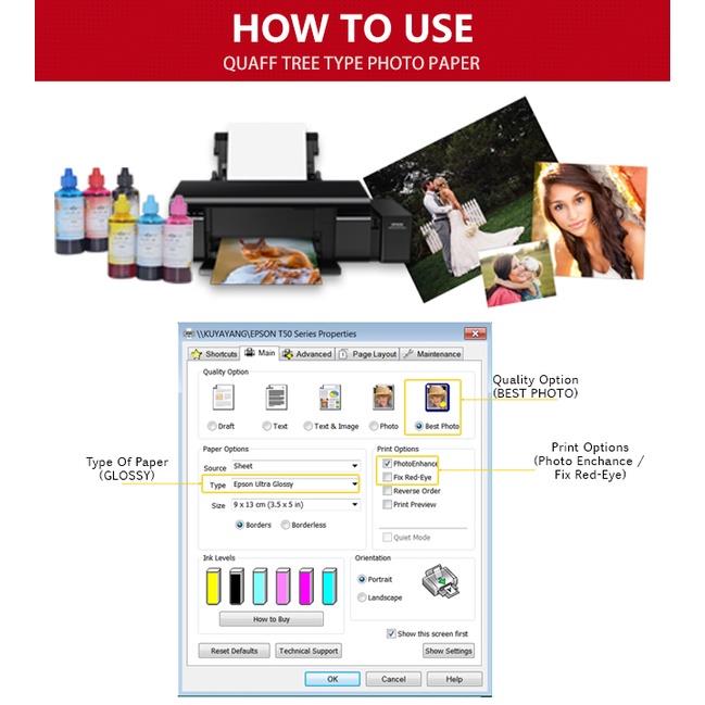 Writing and Paper QUAFF 180gsm Glossy Photo Paper A4 Size (20sheets ...