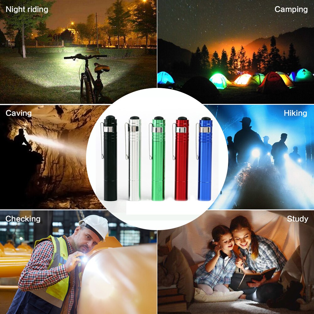 Medical Pen Button Mini LED Pocket Small Flashlight AAA Battery Power ...