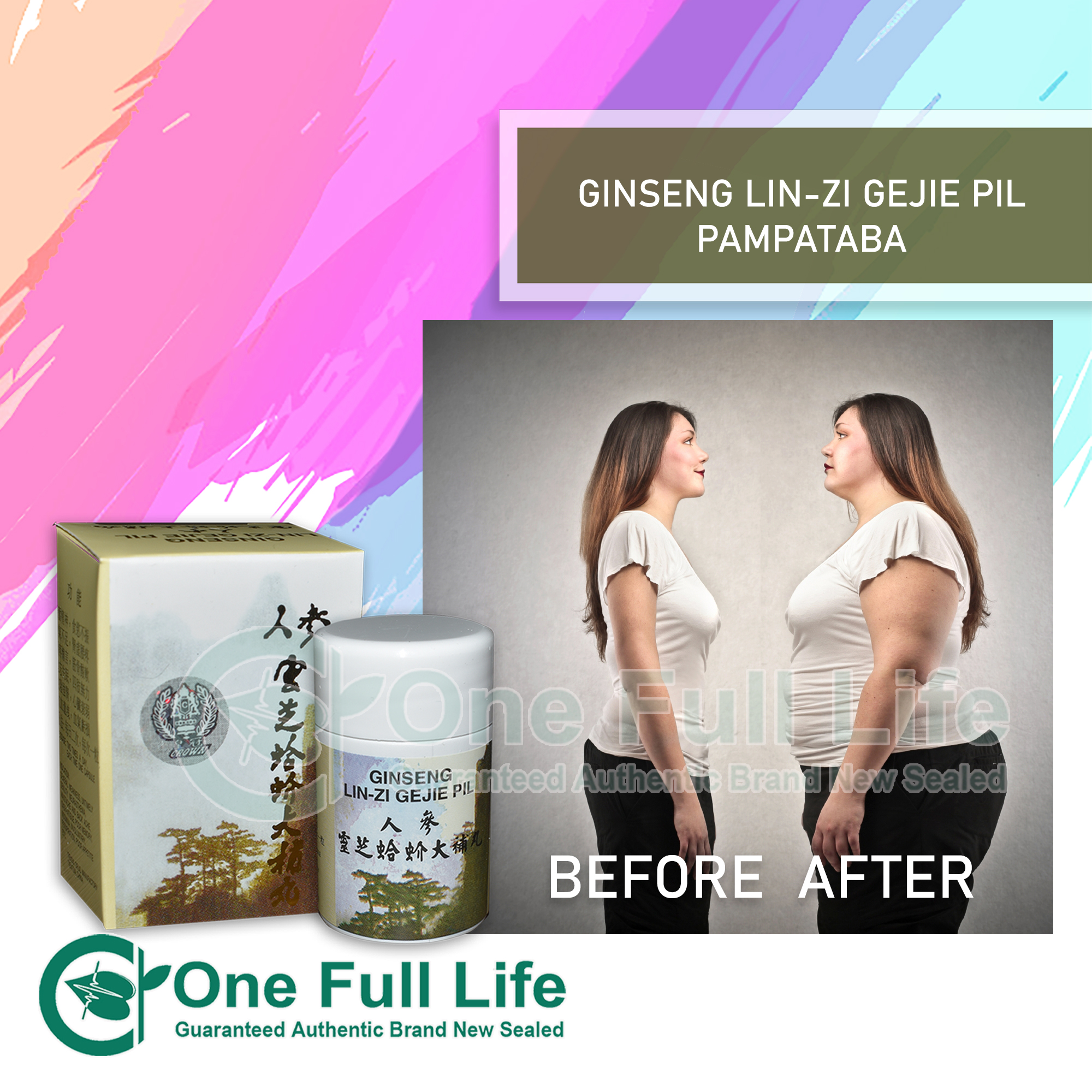 Ginseng Lin-zi Lin Zi GEJIE PIL Pampataba 30 Capsules x 1 BOTTLE ...