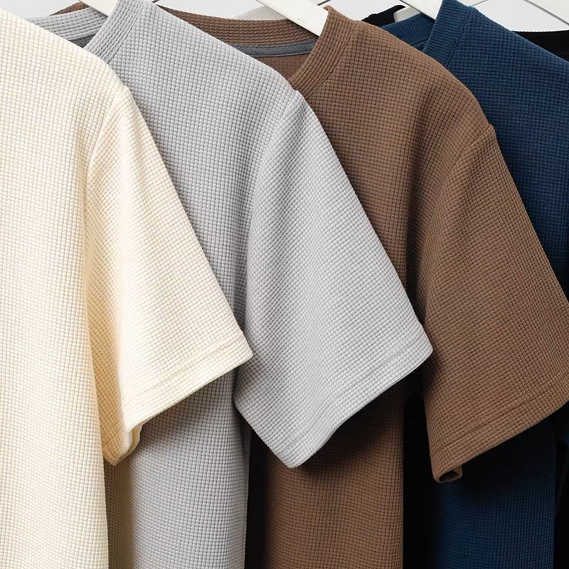 waffle shirt men - Fresh Release Round Neck Waffle Knit Shirt | Lazada PH