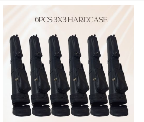 6 PCS 3X3 CUE STICK HARD CASE (BLACK) /BILYARAN /BILLIARD HARD CASE ...