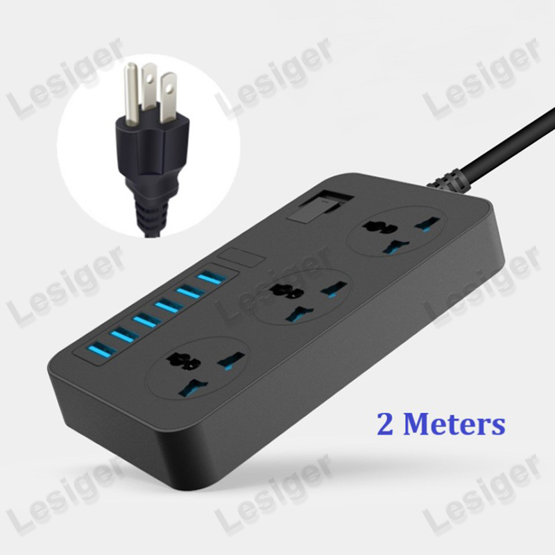 3000W Power Strip Universal Multi Socket And USB Port Lead Outlet With ...