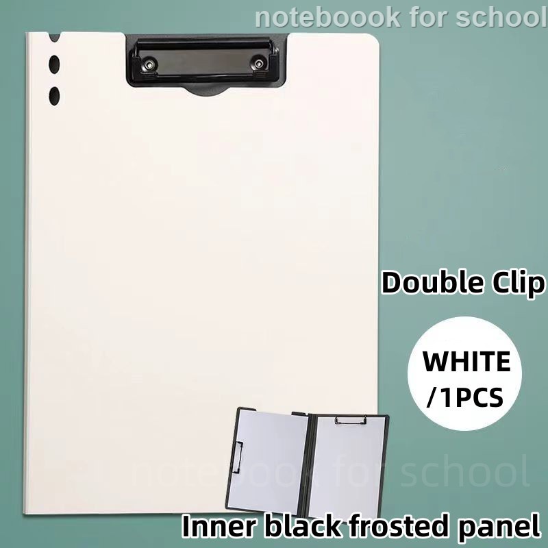 1 PC A4 Document Folder File Folder Clip Board Horizontal Double Clip ...