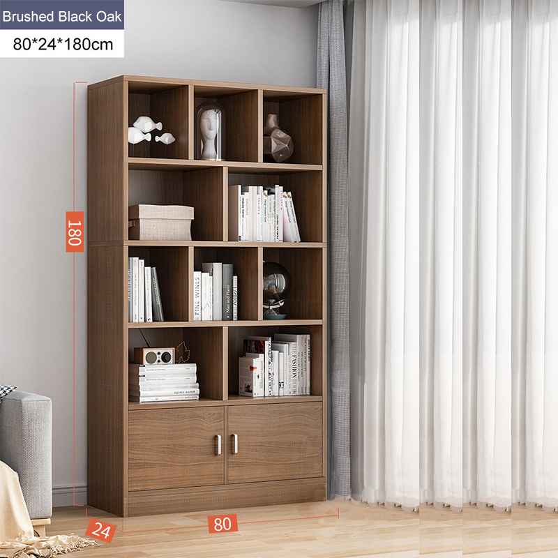 Large Capacity Bookshelf Organizer Wood Rack Bookcase Drawer Storage ...