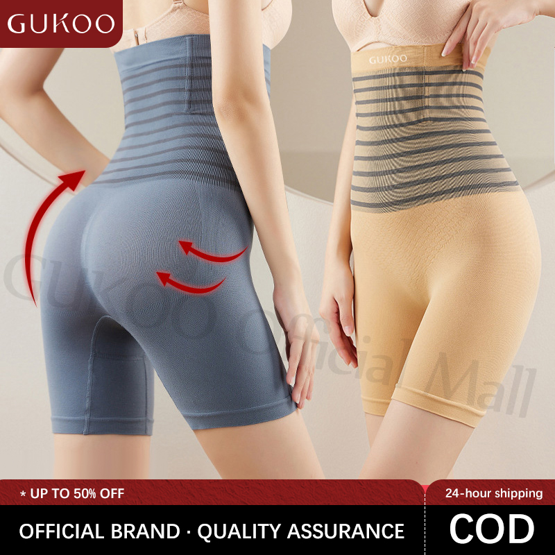 GUKOO High Waist Flat Belly Panties Plus Size Seamless Women's Shorts Body Shaping Boxers ...