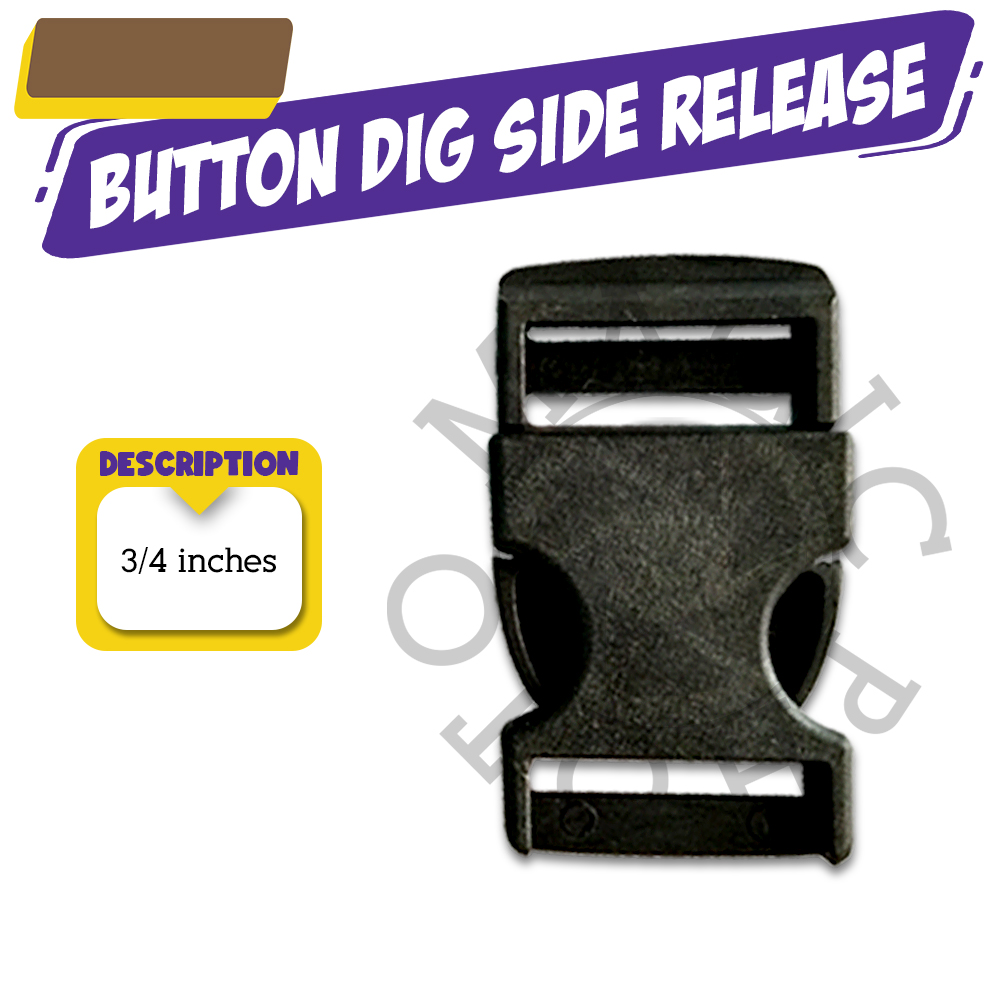 Magic photo (100pcs) Black Button Dig | Side Release | Buckle For ID ...