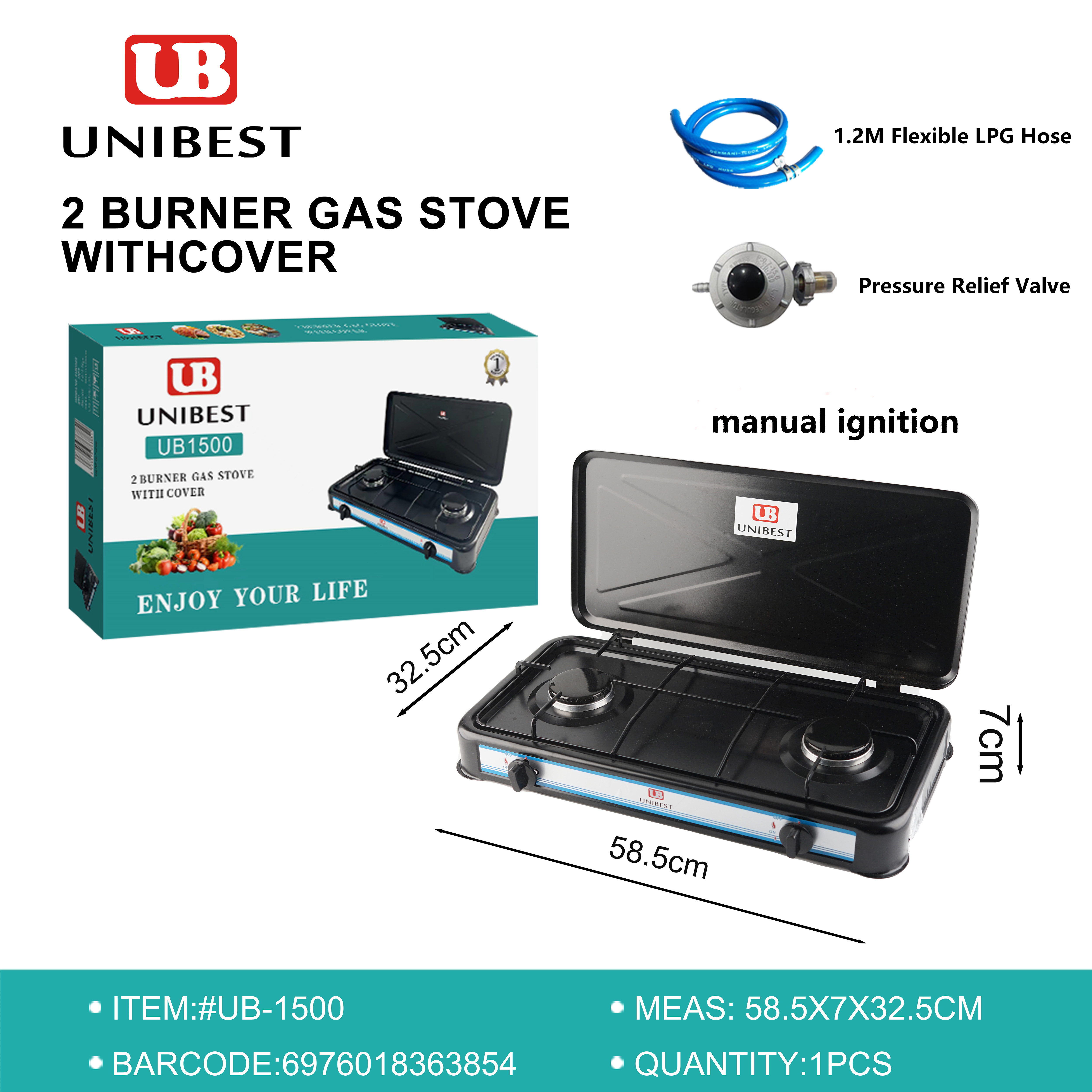 Double Burner Gas Stove Heavy Duty Gas Stove Portable Stove 2 burner ...