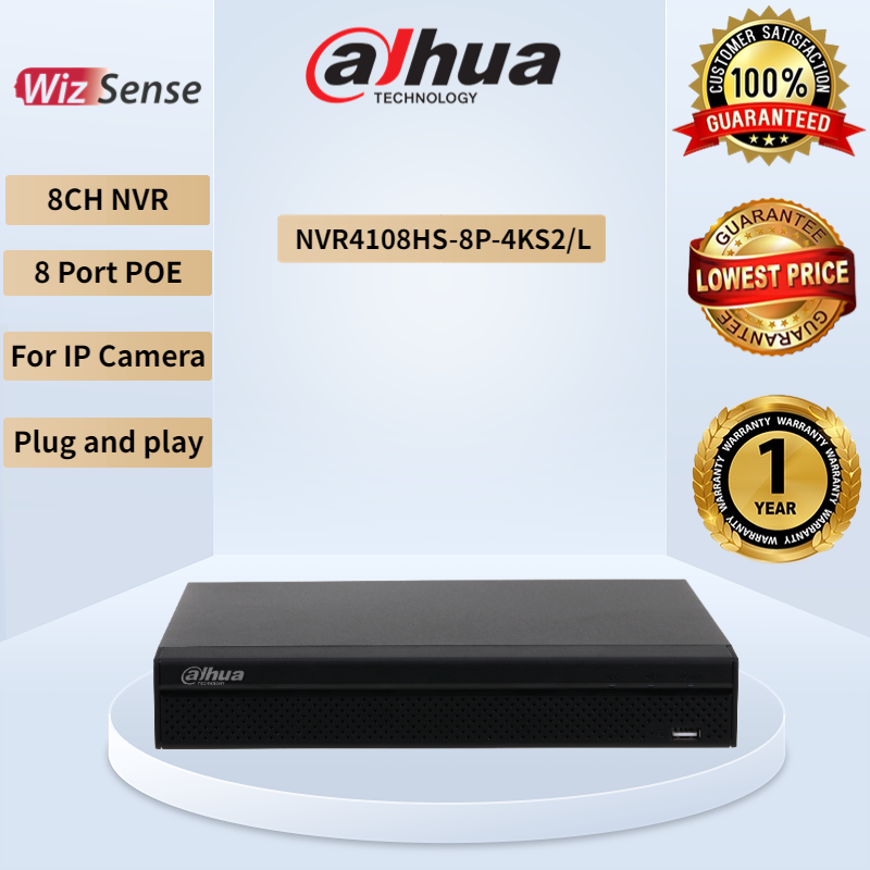 Dahua NVR 4/8/16CH 8Channel NVR Detection Network Video Recorder For IP Camera NVR4108HS-8P-4KS2 ...