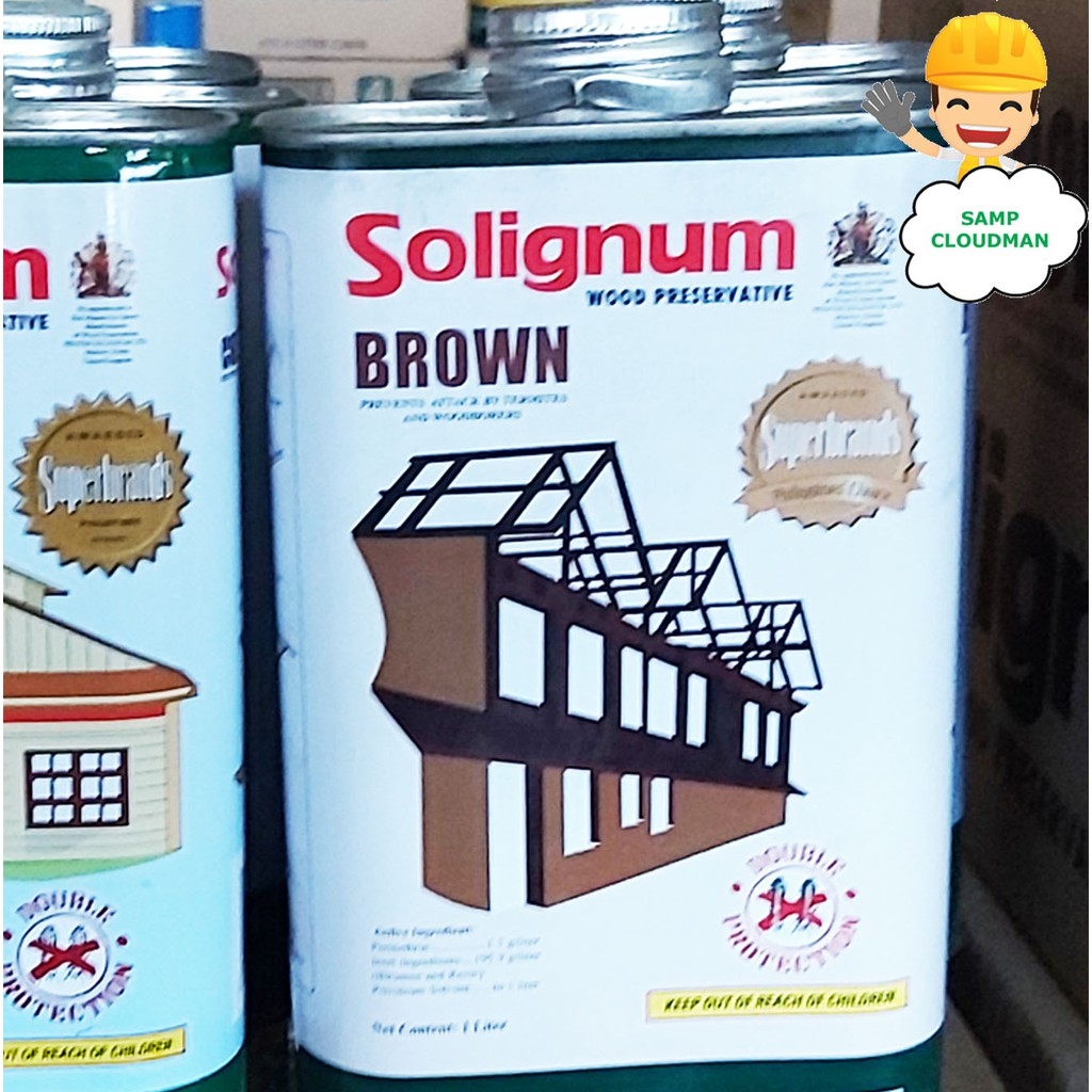 Authentic Solignum Wood Preservatives Clear/Brown 1 Liter Anti Anay ...