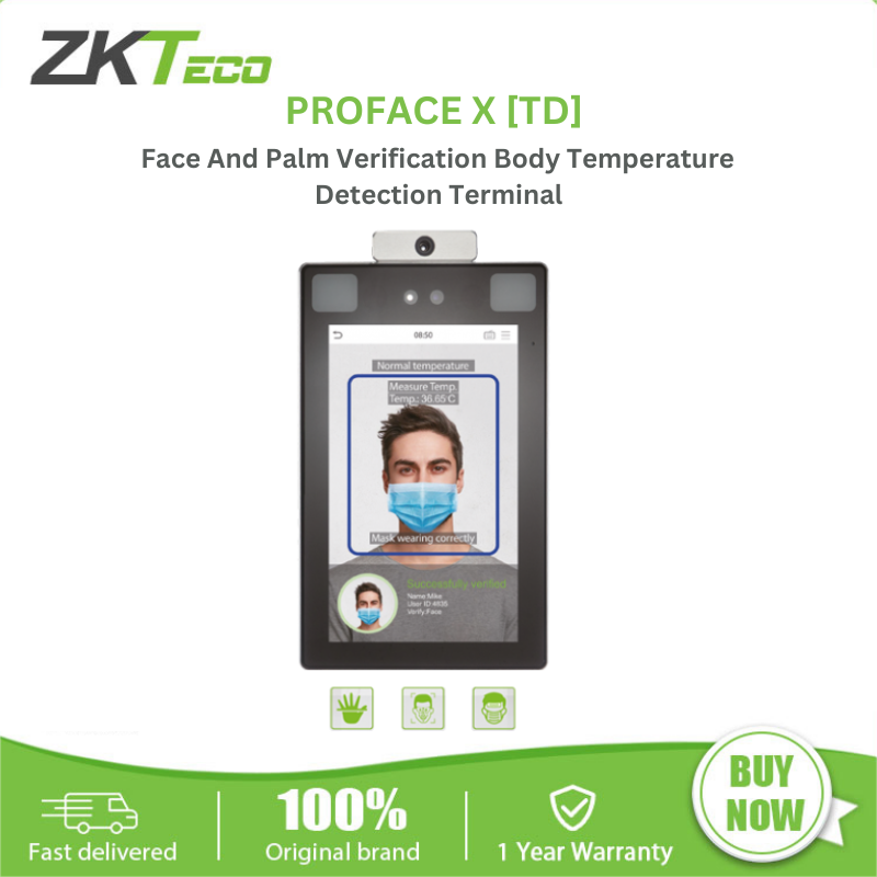 ZKTeco ProFace X [TD] Face & Palm Verification and Body Temperature Detection Terminal Distance ...