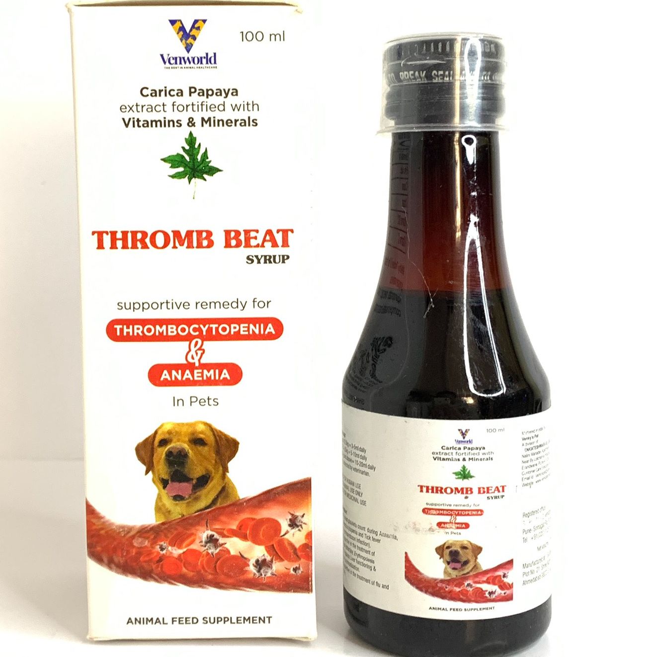[SOUTH VET] 1 BOX THROMB BEAT SYRUP (100 ML) SUPPLEMENT FOR DOG'S AND ...