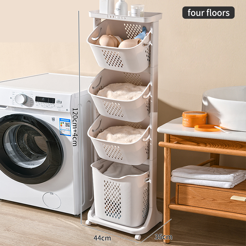 Goody Laundry basket With Wheels Bathroom Clothes Storage Household ...